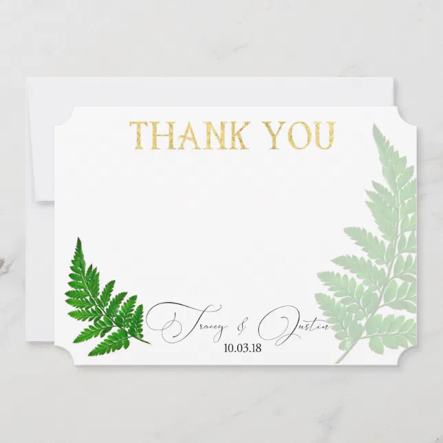 New Zealand Fern Thank You Card | Zazzle
