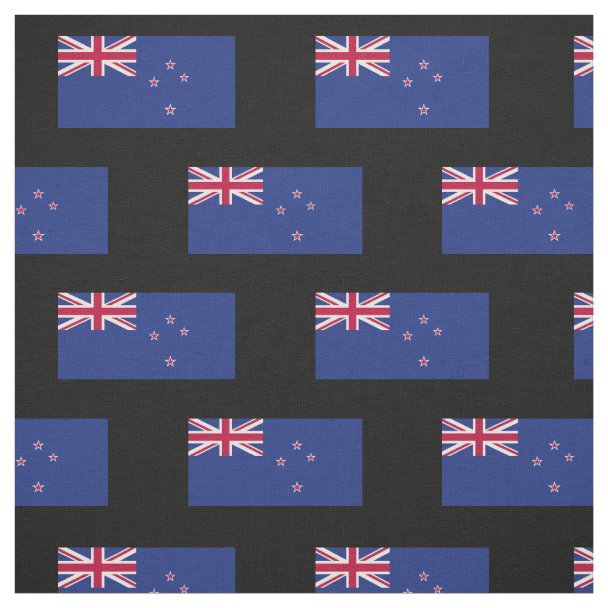 NEW ZEALAND Flag Map Outline Fabric | Zazzle.com