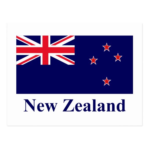 New Zealand Flag with Name Postcard | Zazzle