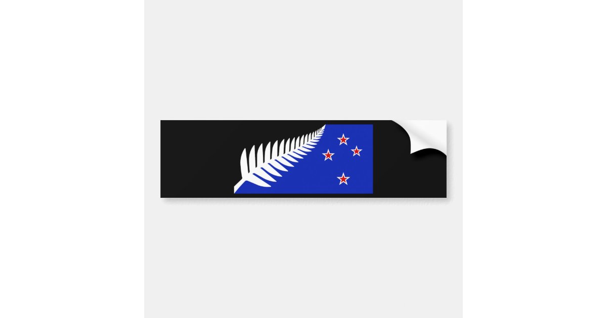 New Zealand Silver Fern Flag Bumper Sticker | Zazzle