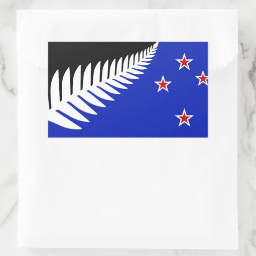 New Zealand Silver Fern Flag Rectangular Sticker | Zazzle