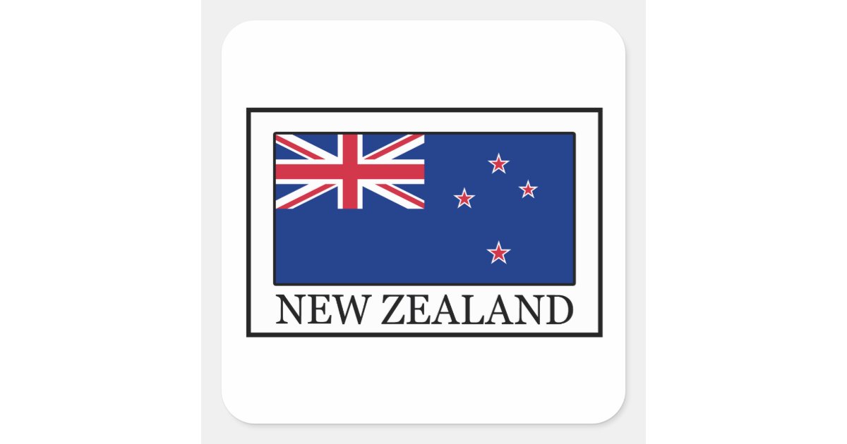 New Zealand Square Sticker | Zazzle