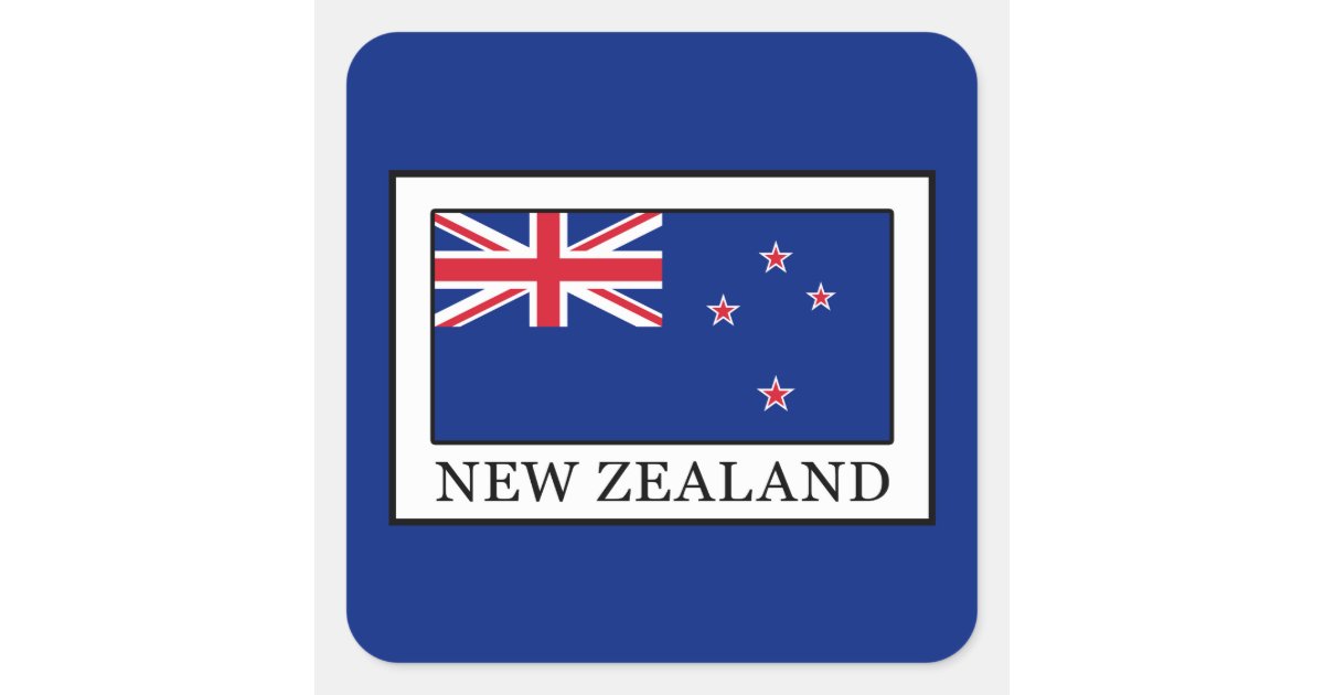 New Zealand Square Sticker | Zazzle