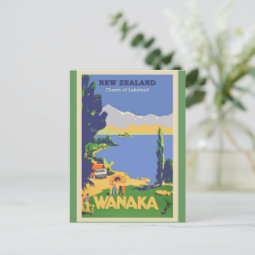 New Zealand Vintage Travel Poster Postcard | Zazzle