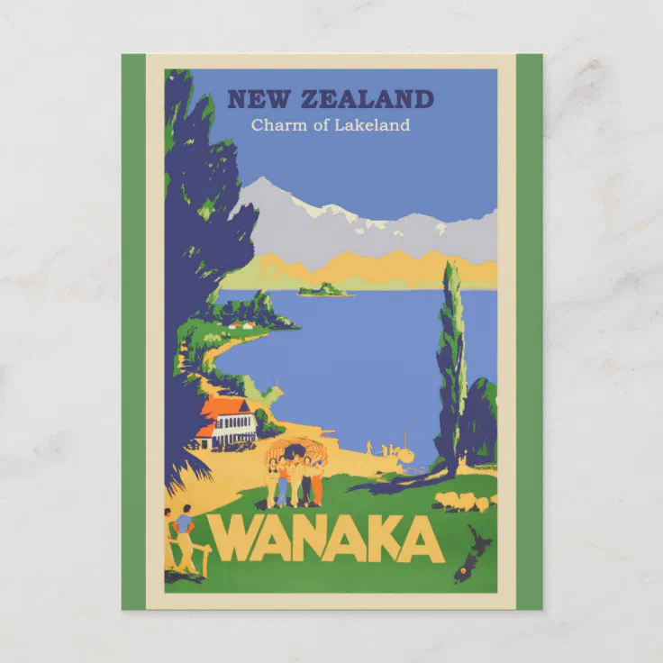 New Zealand Vintage Travel Poster Postcard | Zazzle