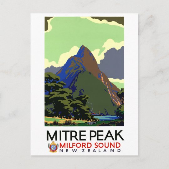 New Zealand Vintage Travel Poster Restored Postcard | Zazzle.com