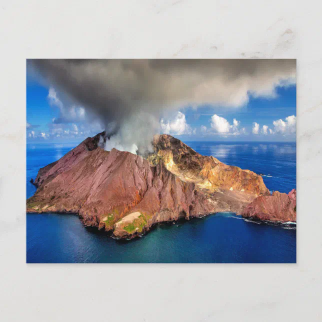 New Zealand volcano, White Island Postcard | Zazzle