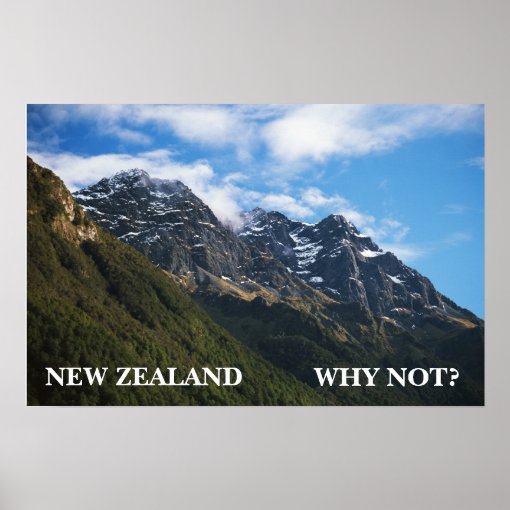 NEW ZEALAND, WHY NOT? POSTER | Zazzle