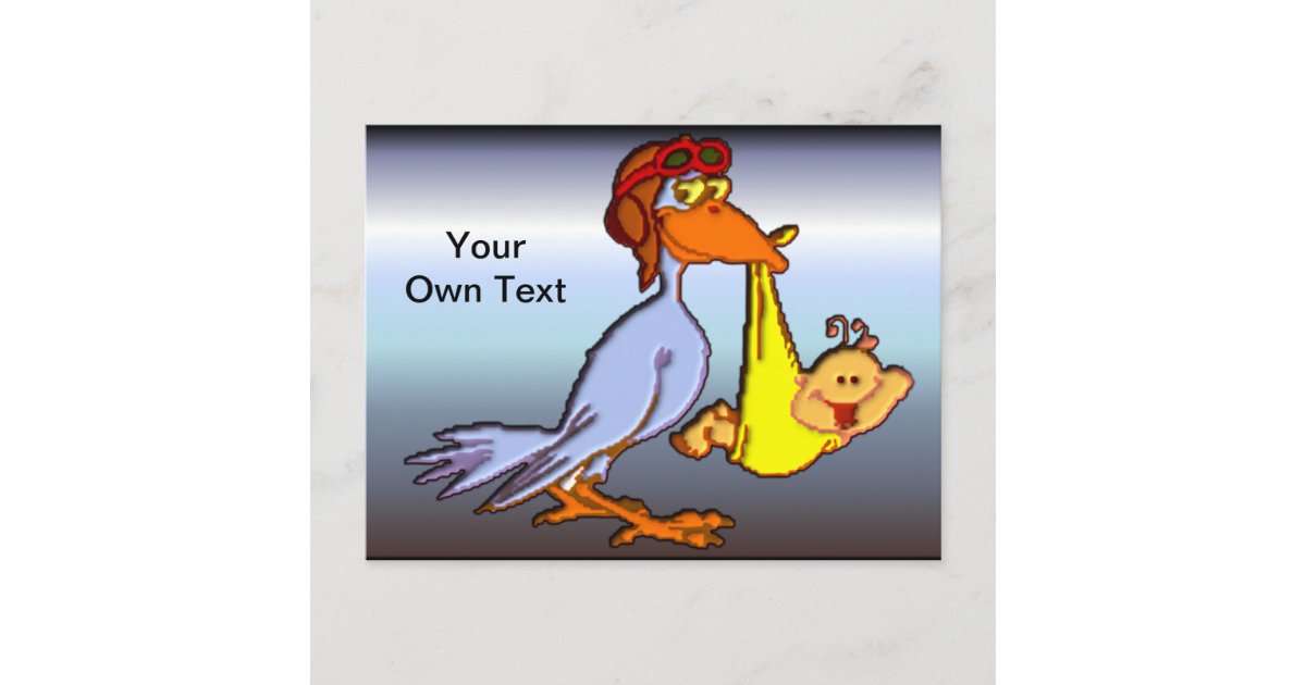 Newborn Baby Arrival - A Stork Delivery Postcard | Zazzle