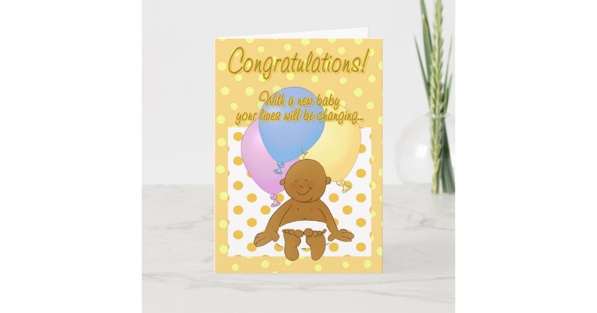 Newborn baby congratulations cartoon greeting card | Zazzle