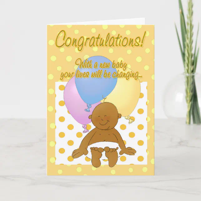 Newborn baby congratulations cartoon greeting card | Zazzle