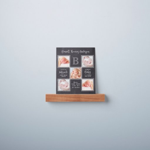 Newborn Baby Personalized Poem 5 Photo Collage Picture Ledge | Zazzle