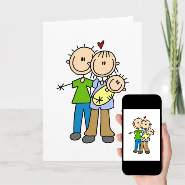 Newborn Baby Stick Figure Card | Zazzle