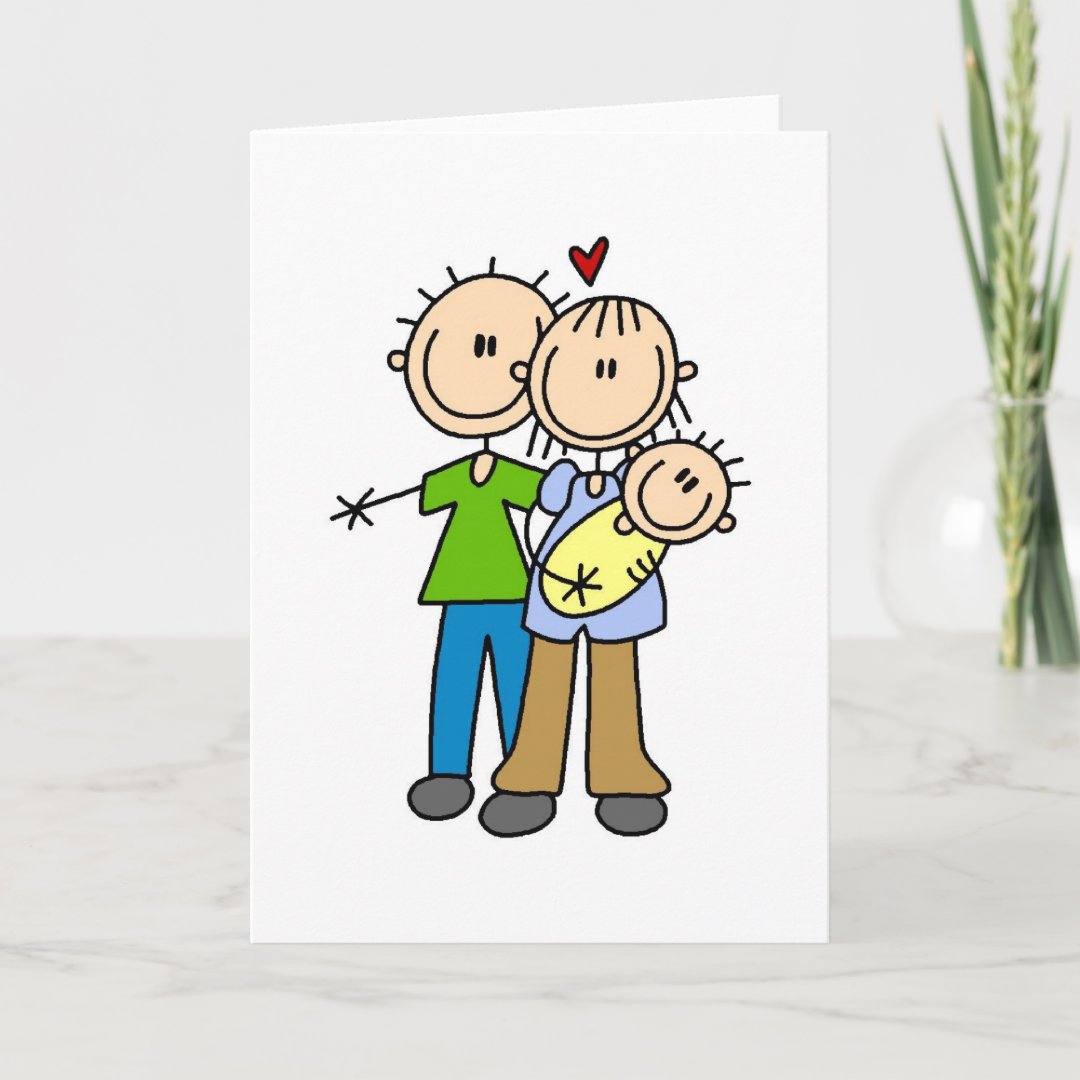Newborn Baby Stick Figure Card | Zazzle