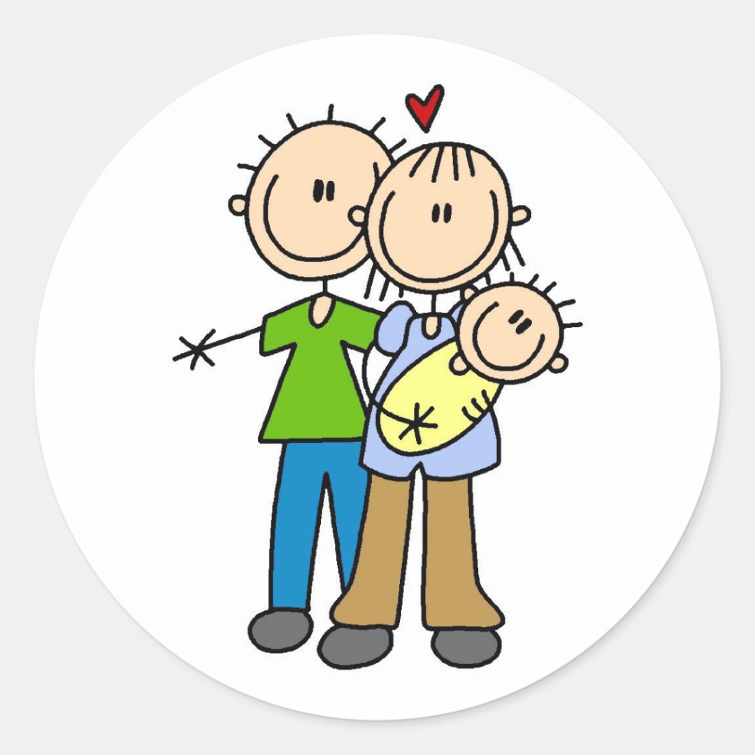 Newborn Baby Stick Figure Sticker | Zazzle