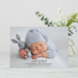 Newborn Birth Announcement 4- Photo Thank You Card | Zazzle