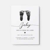 Newborn Custom Baby Footprints Birth Stats & Photo Picture Ledge | Zazzle