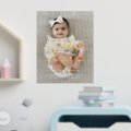 Newborn Custom Photo Baby Script & Birth Stats Foil Prints | Zazzle