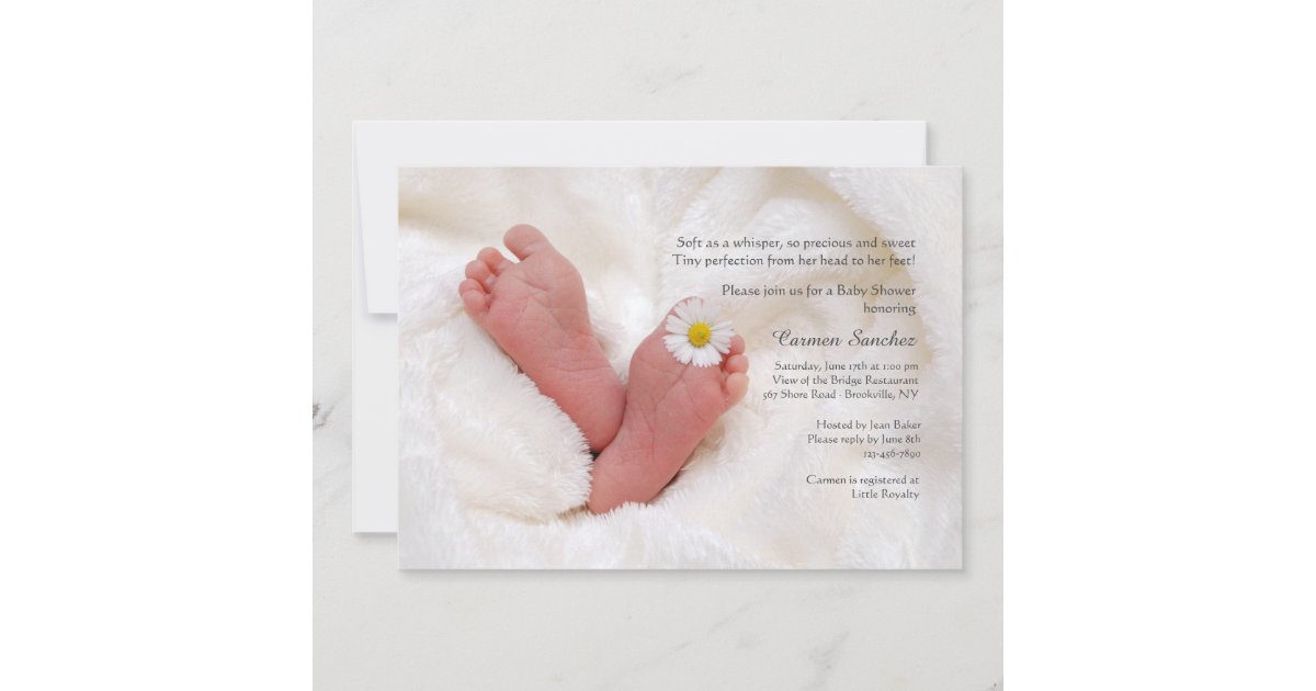Newborn Feet Baby Shower Invitation | Zazzle