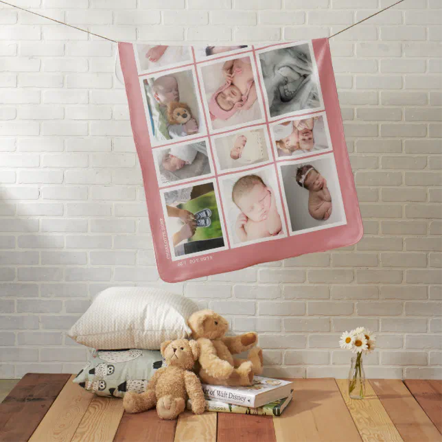 Newborn Memories Photo Collage Keepsake Baby Blanket | Zazzle