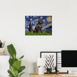Newfie 2 - Starry Night Poster | Zazzle