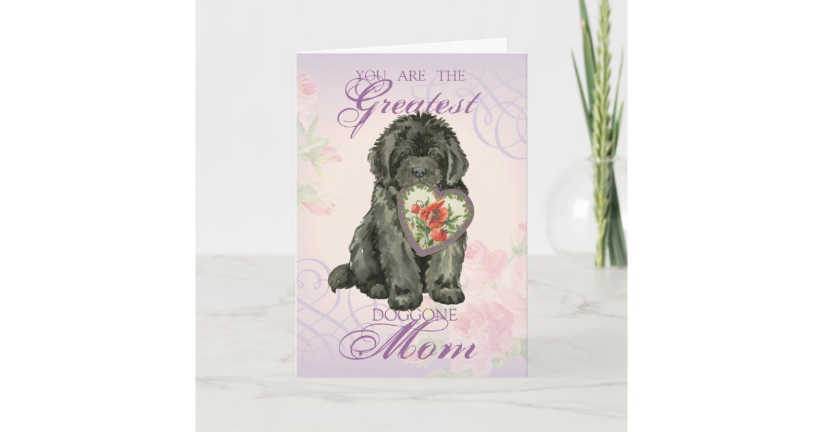 Newfie Heart Mom Card | Zazzle