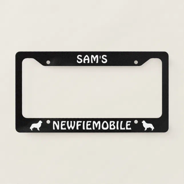 Newfiemobile Newfoundland Dog Silhouettes Custom License Plate Frame ...