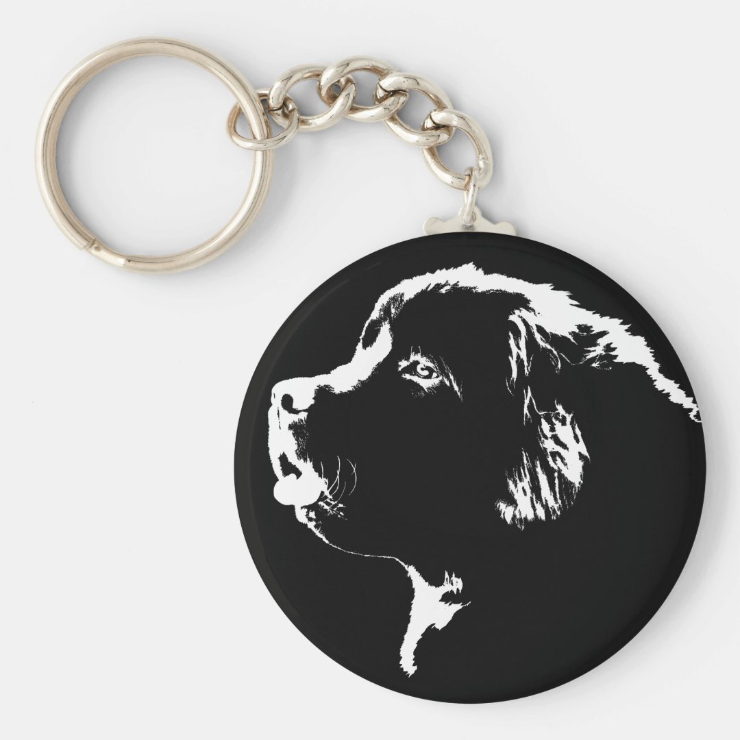 Newfoundland Dog Keychain Newfoundlander Art Gift | Zazzle