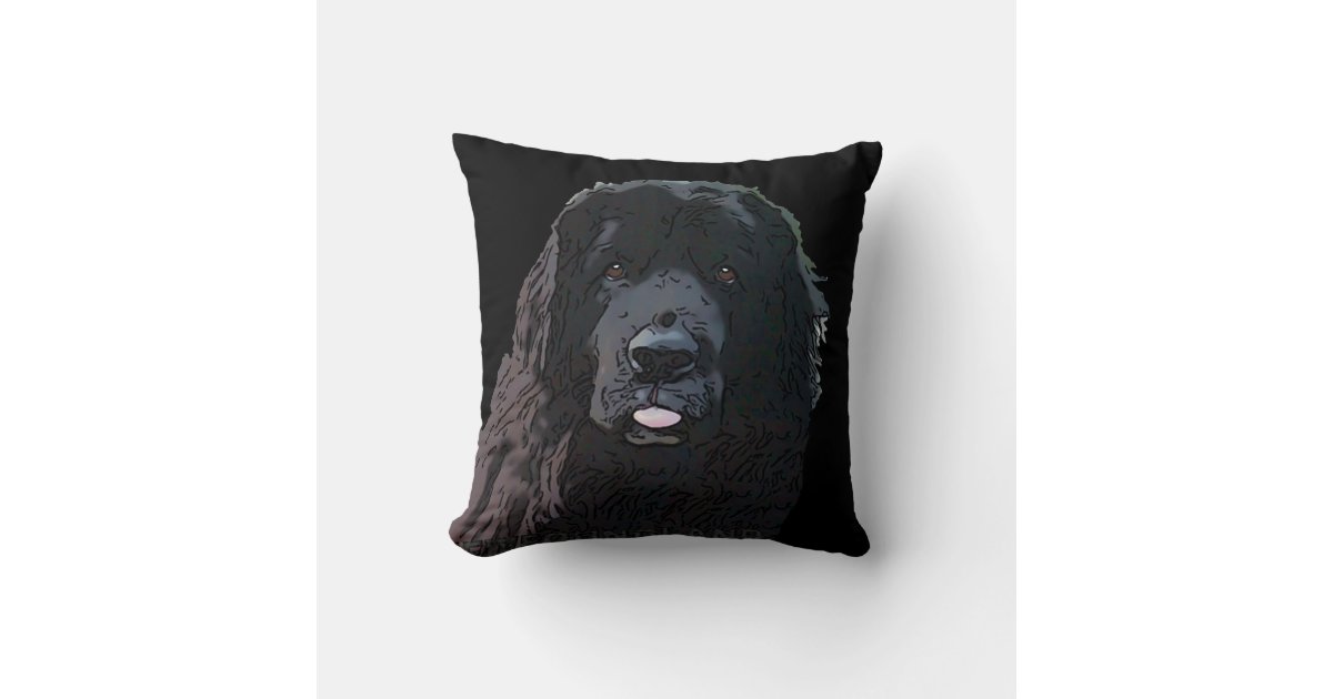 Newfoundland Dog Throw Pillow | Zazzle