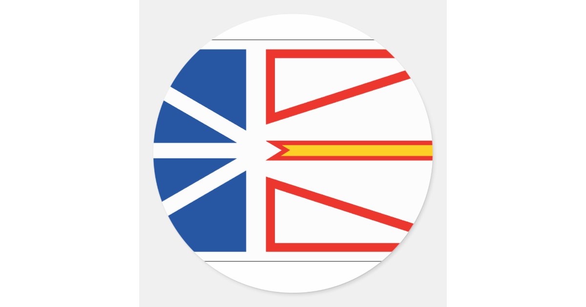 NEWFOUNDLAND FLAG CLASSIC ROUND STICKER | Zazzle