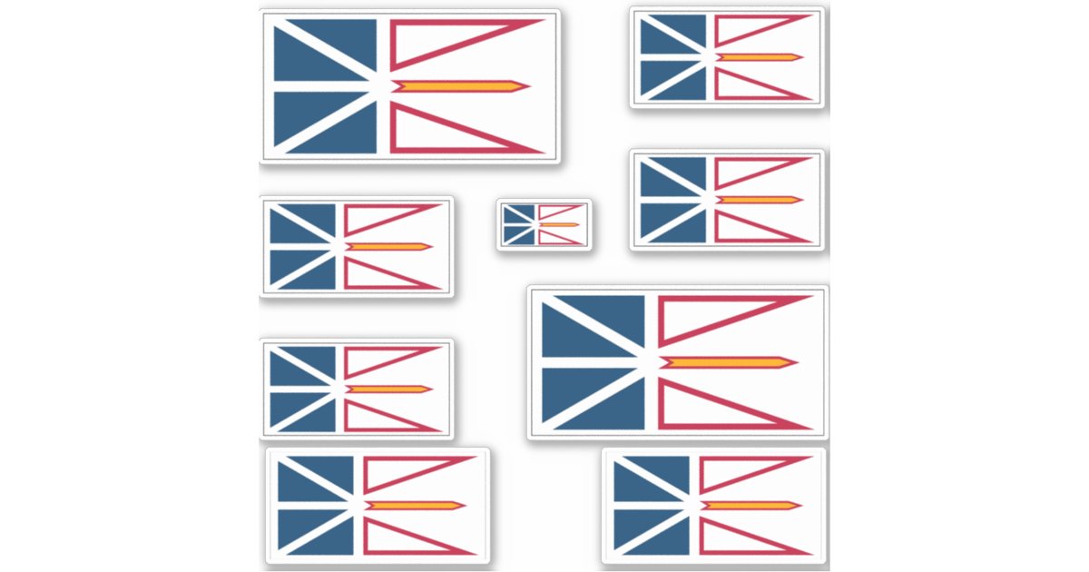Newfoundland Flags Graphic Sticker | Zazzle
