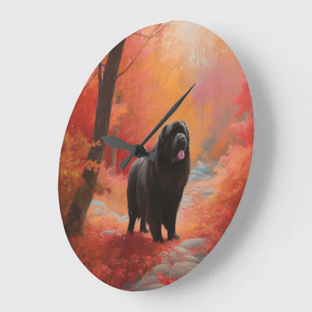 Newfoundland in Autumn Leaves Fall Inspire Large Clock | Zazzle