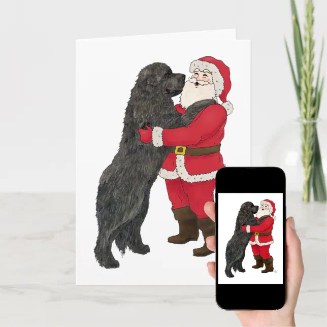 Newfoundland Jowly Christmas Greeting Holiday Card | Zazzle