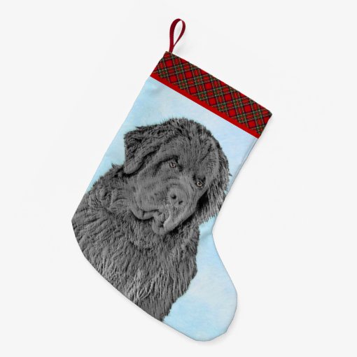 Newfoundland Painting - Cute Original Dog Art Small Christmas Stocking ...