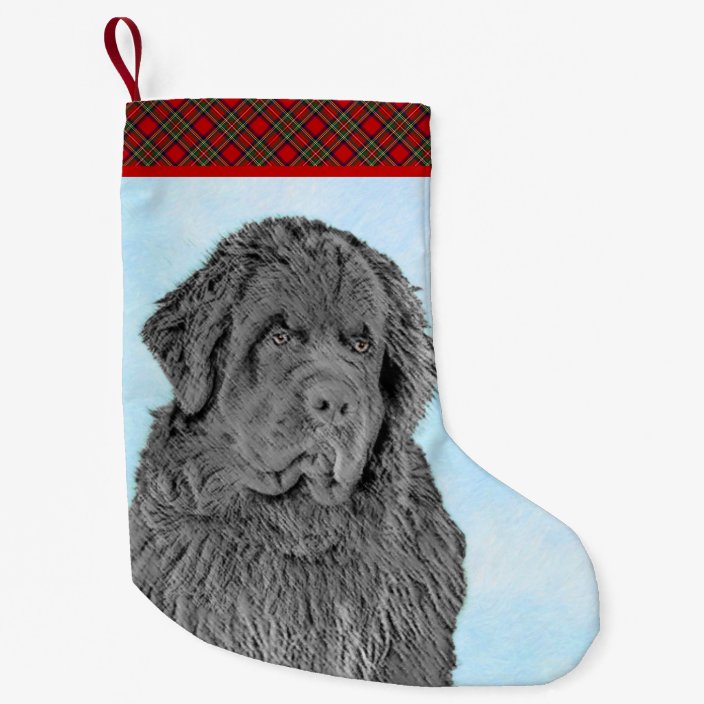 Newfoundland Painting - Cute Original Dog Art Small Christmas Stocking ...