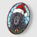 Newfoundland Stained Glass Christmas Large Clock | Zazzle