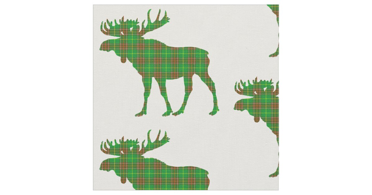 Newfoundland Tartan plaid moose fabric | Zazzle