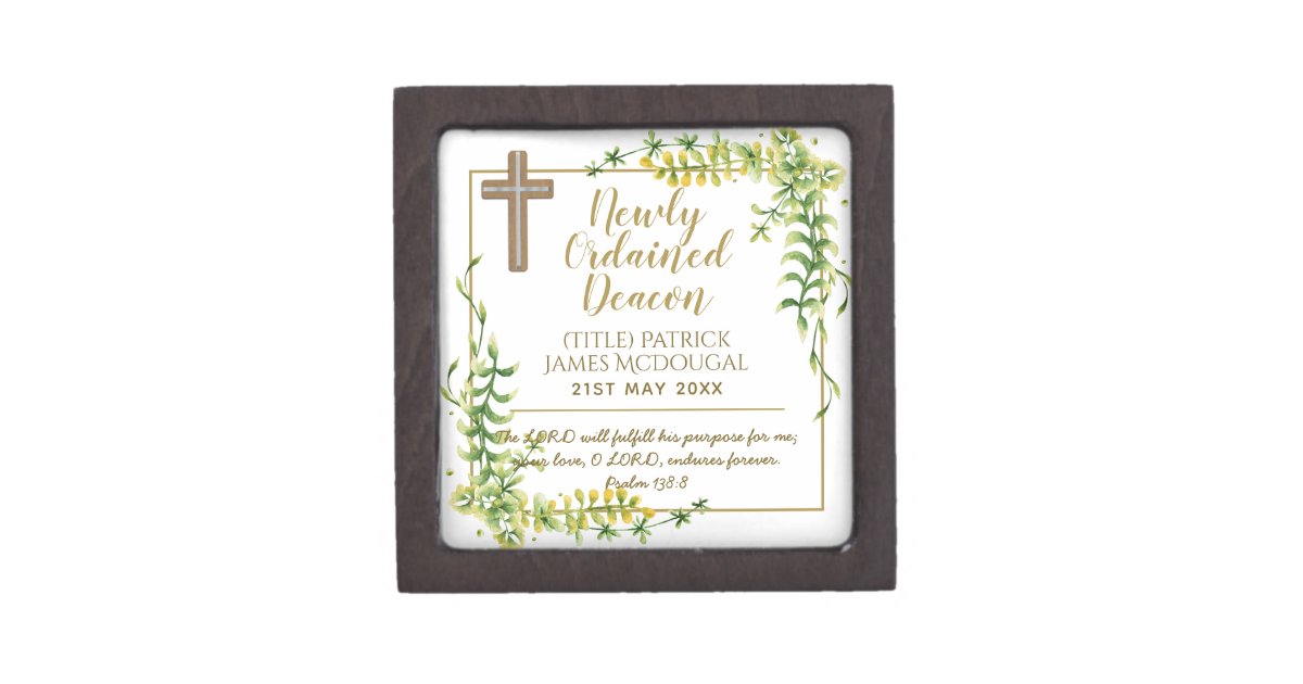 Newly Ordained Deacon Gift Scripture Verse Custom Gift Box | Zazzle