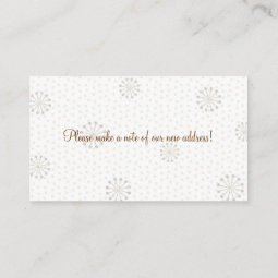 Newly Wed New Home Address Business Card Insert | Zazzle