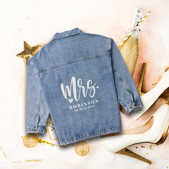 Newlywed Mrs. Wedding Bride Denim Jacket | Zazzle