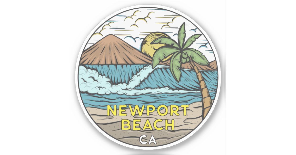 Newport Beach California Vintage Sticker | Zazzle