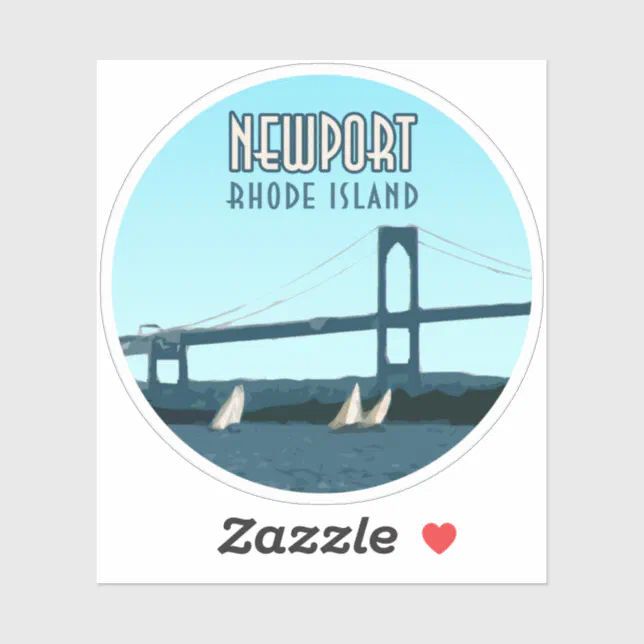 Newport Rhode Island Sailboats Vintage Sticker | Zazzle
