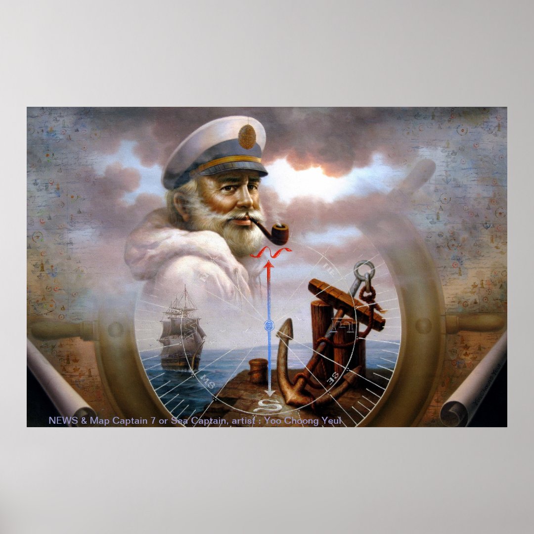 NEWS & Map Captain 7 or Sea Captain Poster | Zazzle