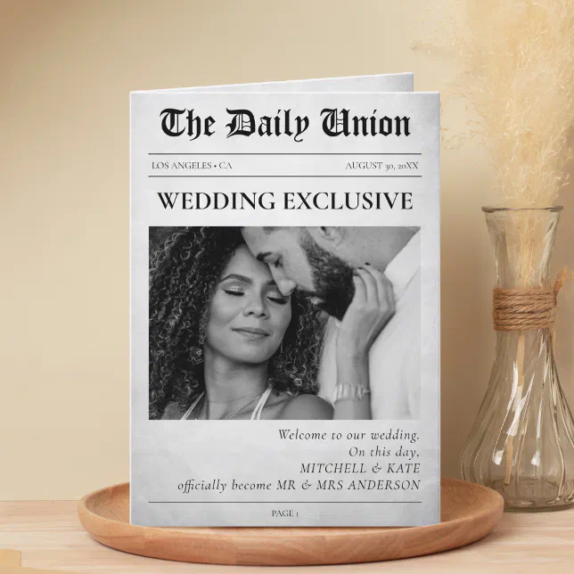 Newspaper Article Folded Wedding Program | Zazzle