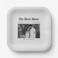 Newspaper Article Wedding Reception Paper Plates | Zazzle