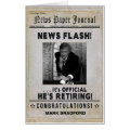 NEWSPAPER HUGE RETIREMENT CARD, PHOTO INSERT CARD | Zazzle