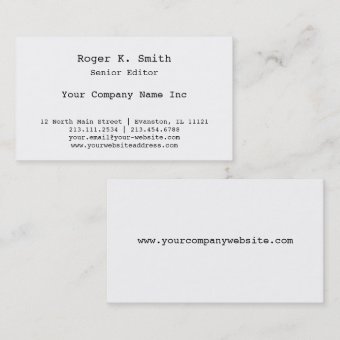 Newspaper Journalist or Magazine Editor's Retro Business Card | Zazzle