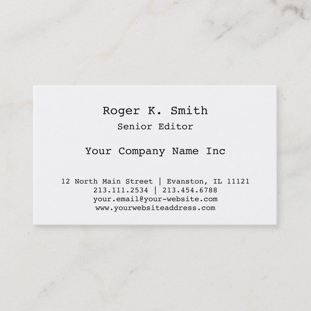 Newspaper Journalist or Magazine Editor's Retro Business Card | Zazzle