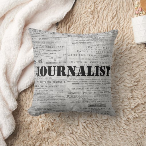 Newspaper News Print Journalist Throw Pillow | Zazzle