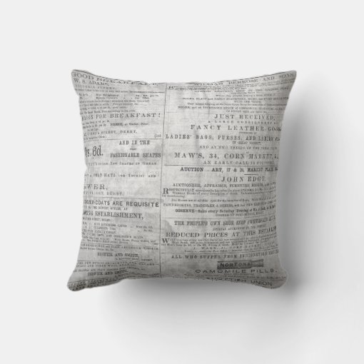 Newspaper News Print Journalist Throw Pillow | Zazzle